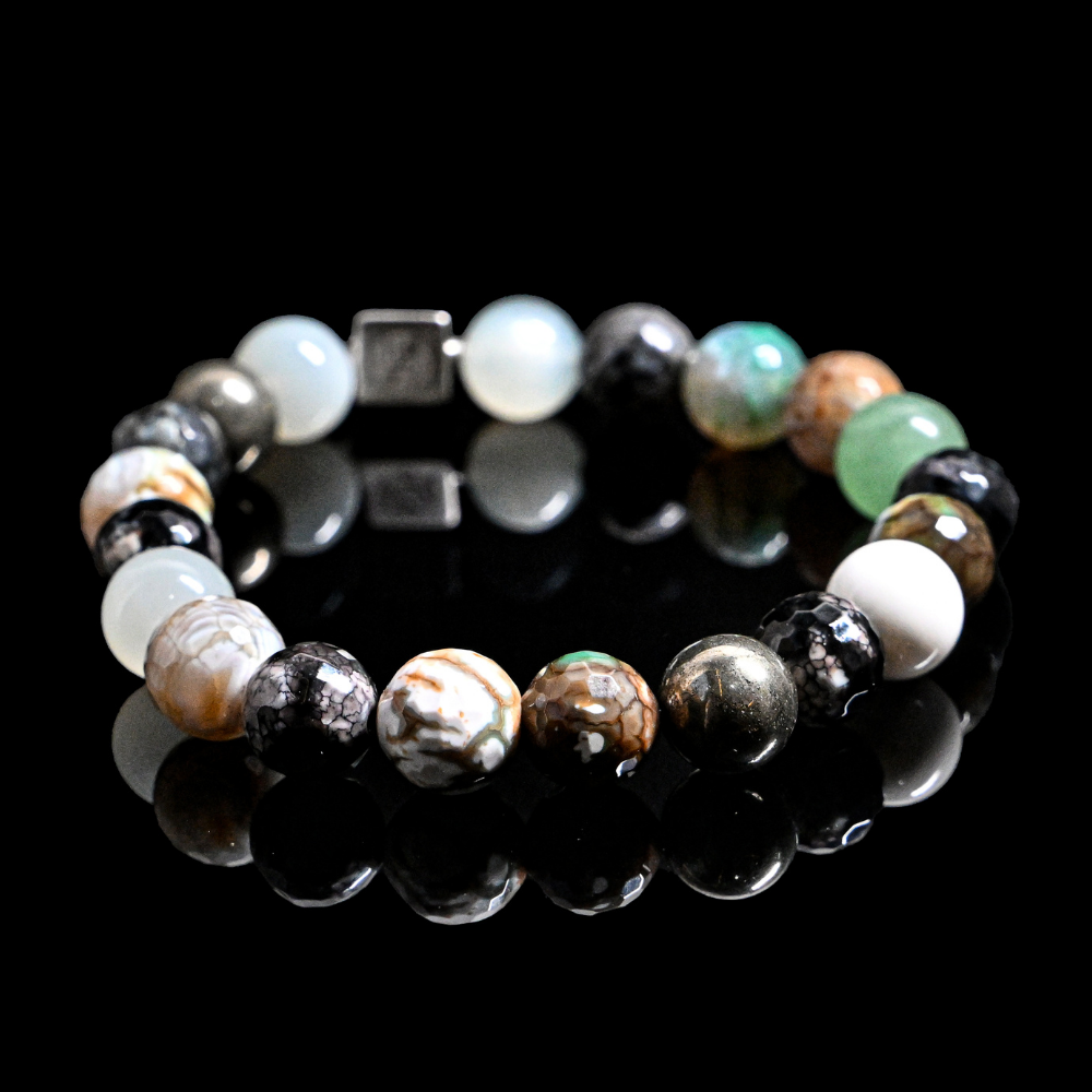 LE023 - Limited Edition - Natural African Gasper, White & Green Jade a ...